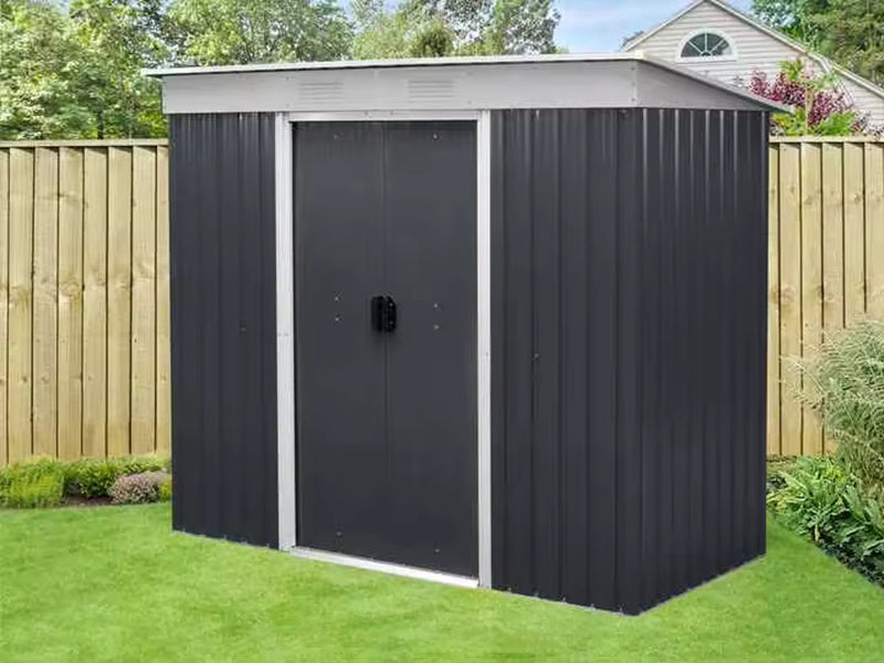 RELYARD 4X7 METAL OUTDOOR STORAGE GARDEN SHED (1700 Series) 5'-7" DOOR