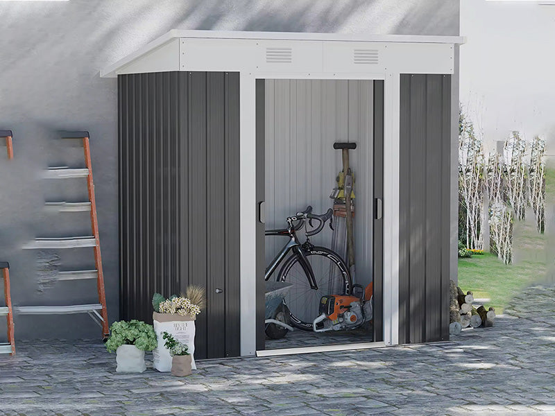 RELYARD 4X7 METAL OUTDOOR STORAGE GARDEN SHED (1700 Series) 5'-7" DOOR