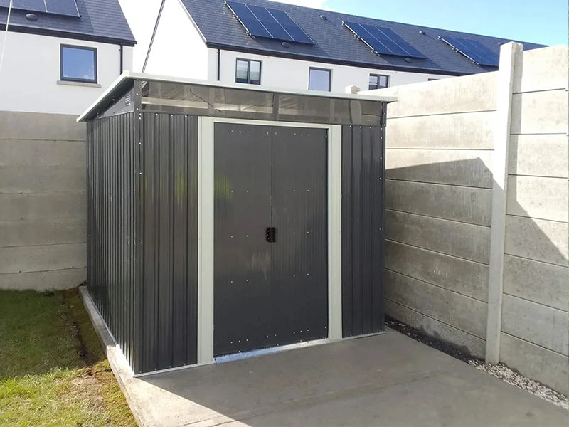 RELYARD 6x8 METAL OUTDOOR STORAGE GARDEN SHED WITH SKYLIGHT (1700 Seri