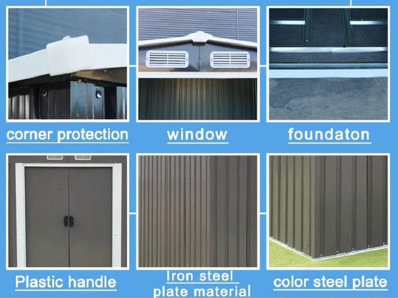 RELYARD 6X8 METAL OUTDOOR STORAGE GARDEN SHED